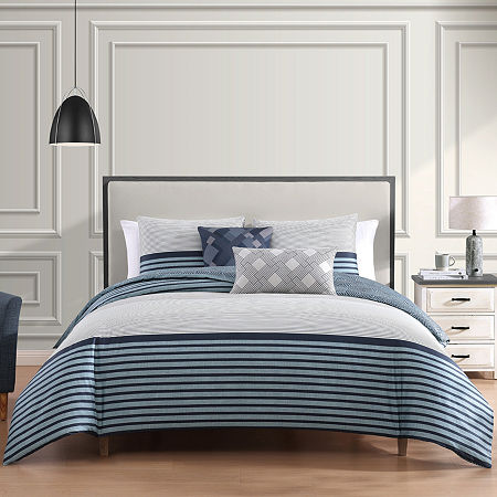 Click here for Bebejan Blue Geo Lines Bedding 100 Cotton Sateen 5... prices