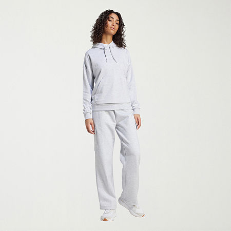 adidas Womens Essentials Fleece Cargo Sweatpants - Light Grey Heather/white