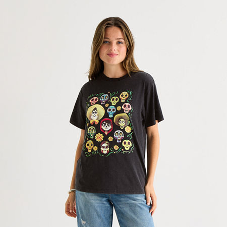 Click here for Coco Dia De Los Muertos Boyfriend Tee Womens Crew... prices