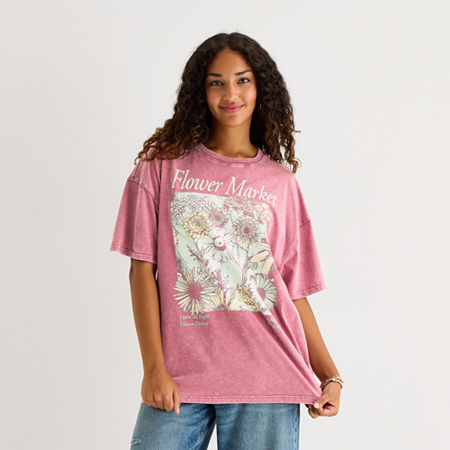 Click here for Sunflower Market Womens Juniors Crew Neck Short Sl... prices