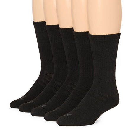 Click here for Xersion Running Mens 5 Pair Crew Socks  10-13  Bla... prices