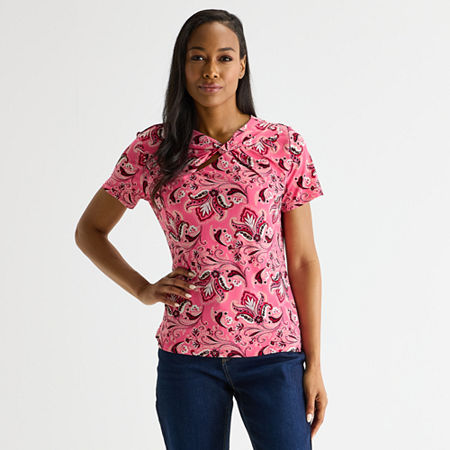 Click here for Liz Claiborne Womens Asymmetrical Neck Short Sleev... prices