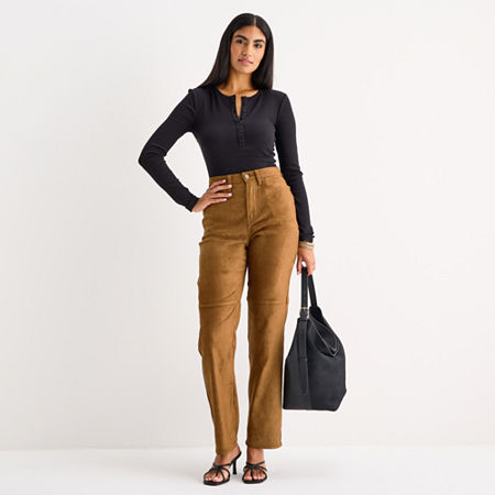 Click here for a.n.a Womens Highest Rise Straight Leg Faux Suede... prices