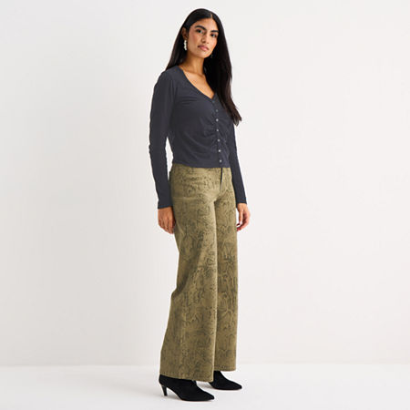 Click here for a.n.a Womens High Rise Wide Leg Jean  18  Green prices