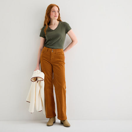 Click here for St. Johns Bay Womens Mid Rise Wide Leg Corduroy Pa... prices