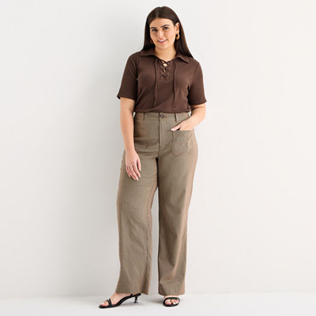 Click here for a.n.a Womens Wide Leg Highest Rise Plus Trouser  2... prices