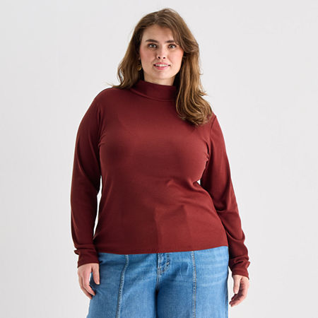 Click here for a.n.a Womens Mock Neck Long Sleeve Plus T-Shirt  2... prices