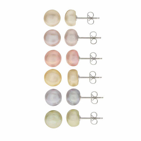 Click here for Cultured Freshwater Button Pearl Sterling Silver 6... prices