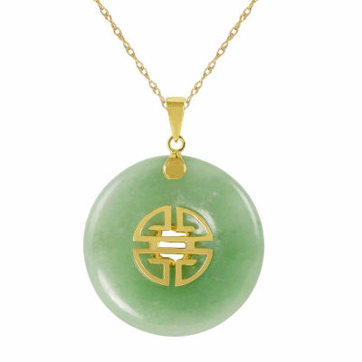 Genuine Jade 10K Yellow Gold Disc Pendant Necklace - JCPenney
