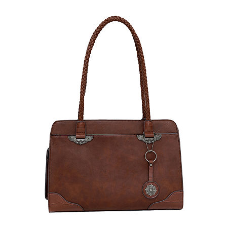 Bueno of California Mix Media Tote Bag  One Size  Brown