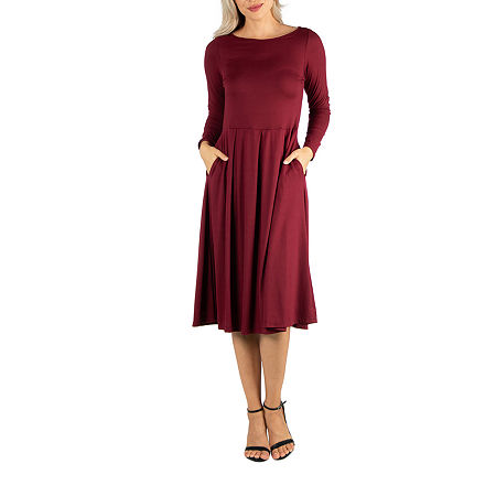 Click here for 24/7 Comfort Apparel Midi Length Fit And Flare Poc... prices