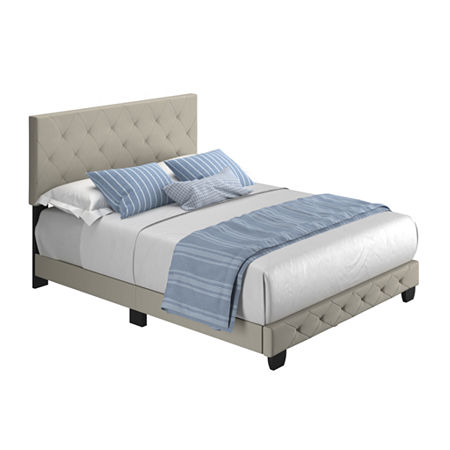 Click here for Claire Upholstered Tufted Platform Bed  One Size... prices