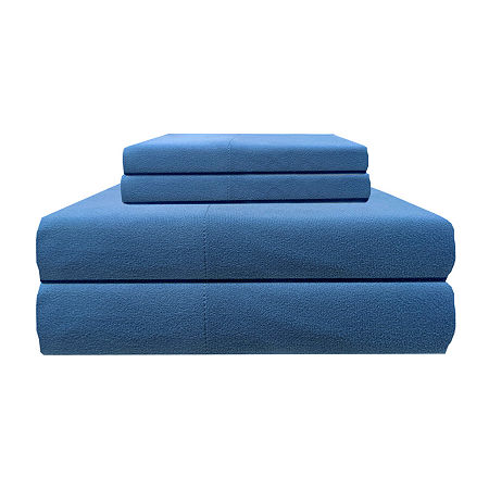 Shavel Micro Flannel Solid 4-pc Sheet Set  Queen - Smokey Mt. Blue