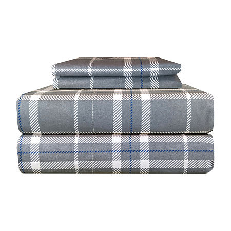 Micro Flannel(R) Carlton Plaid Grey Sheet Set