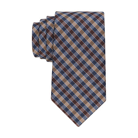 Click here for Stafford Plaid Tie  One Size  Brown prices