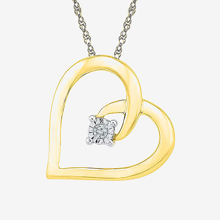 Click here for Diamond-Accent 10K Yellow Gold Heart Pendant Neckl... prices
