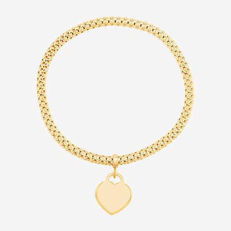 Click here for Made in Italy Womens 14K Gold Heart Charm Bracelet... prices