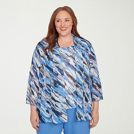 Click here for Alfred Dunner Business As Usual Womens Plus Crew N... prices