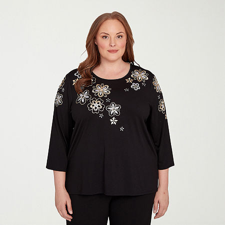 Click here for Alfred Dunner Business As Usual Womens Plus Crew N... prices