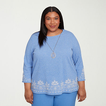 Click here for Alfred Dunner Business As Usual Womens Plus Crew N... prices