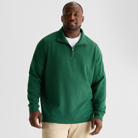 Click here for St. Johns Bay Double Faced Pique Mens Mock Neck Lo... prices