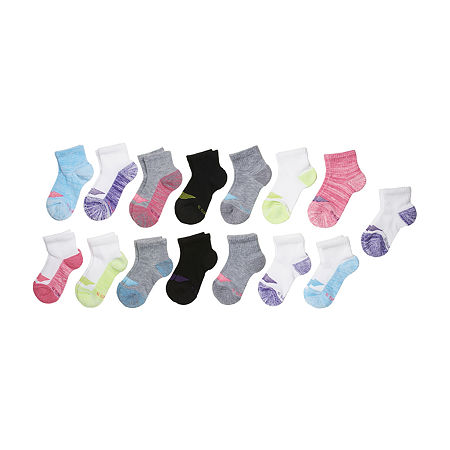 Click here for Hanes Big Kid Girls Multi-Pack 15 Pair Quarter Ank... prices