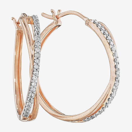 Click here for 1/10 CT. T.W. Diamond X-Hoop Earrings in Sterling... prices