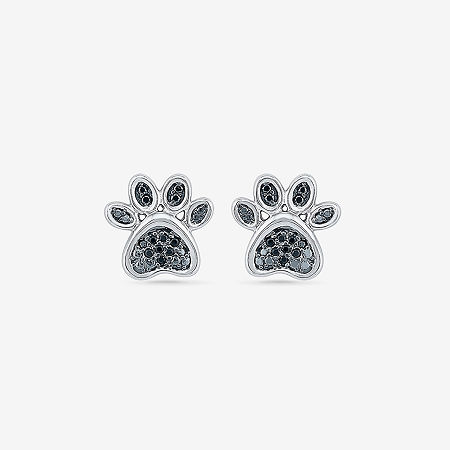 Click here for Paw Print 1/8 CT. T.W. Natural Black Diamond Sterl... prices