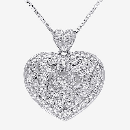 Click here for Locket Womens White Diamond Sterling Silver 18 Inc... prices