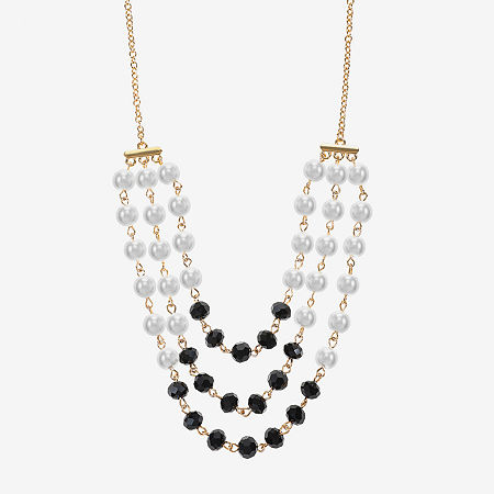 Click here for Mixit Beaded Layered Womens Black Glass 17 Inch St... prices