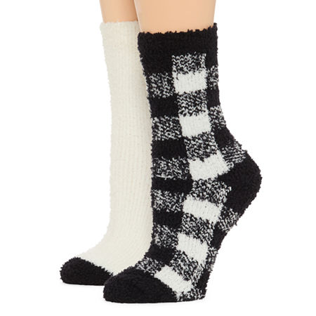 Click here for Mixit Cozy Womens 2 Pair Crew Socks  4-10  Black prices