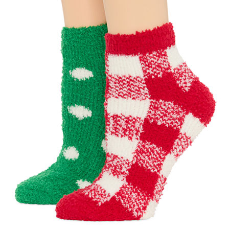 Click here for Mixit Cozy Womens 2 Pair Low Cut Socks  4-10  Red prices