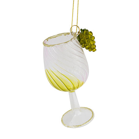 Click here for 4.25 Tuscan Winery Yellow Wine Glass Christmas Orn... prices