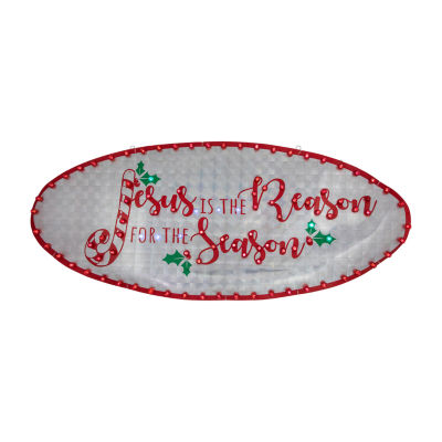 43'' LED Lighted Holographic Jesus is the Reason Outdoor Christmas Sign ...