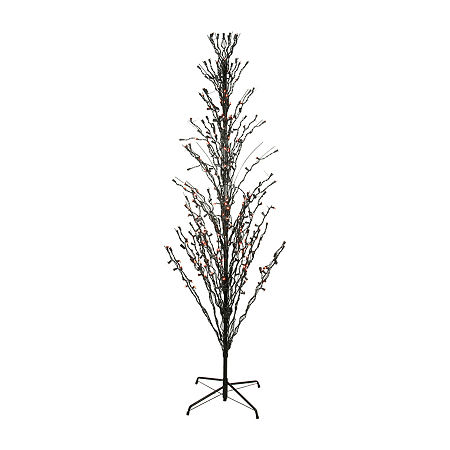Click here for 6 Pre-Lit Black Cascade Outdoor Halloween Twig Tre... prices