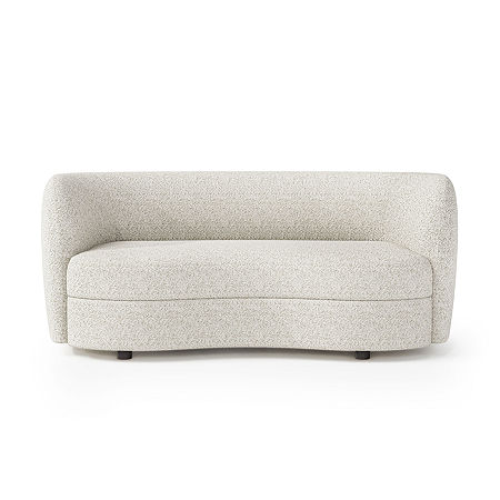 Click here for Isabella 63 Boucle Fabric Curved Loveseat - Off-Wh... prices