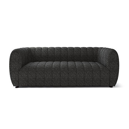 Lysander 82 Boucle Fabric Boho Sofa - Black