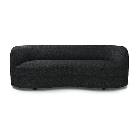 Click here for Isabella 82.5 Boucle Fabric Curved Sofa - Black prices