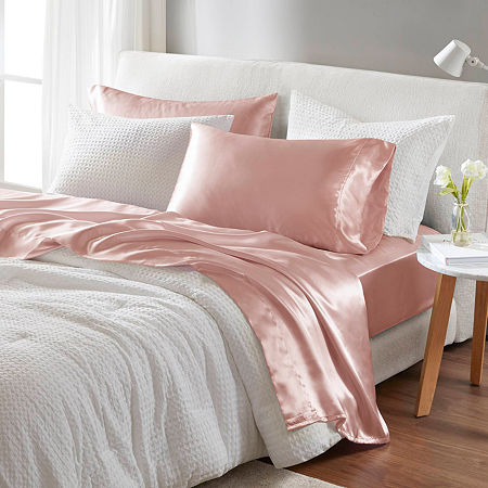 Madison Park Essentials Satin Pillowcase Pair  King - Blush