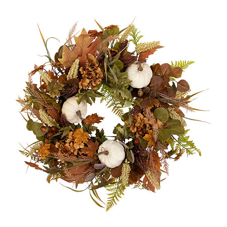 Click here for Northlight 26 Pumpkins And Leaves Wreath  One Size... prices