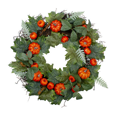 Click here for Northlight 24 Maple And Fern Leaves With Pumpkins... prices