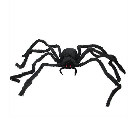 48 Spider with Led Flashing Eyes Halloween Decoration - Black