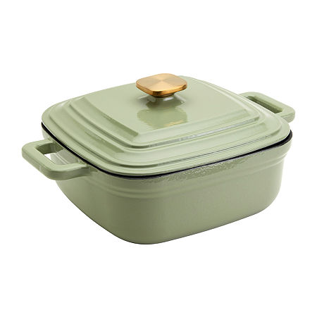 Smith & Clark Enameled Cast Iron 4-Qt. Square Dutch Oven - Matcha Green