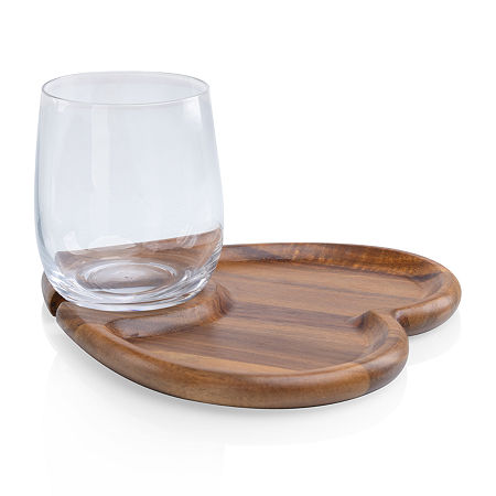 Picnic Time Wood Appetizer Plate  One Size  Brown