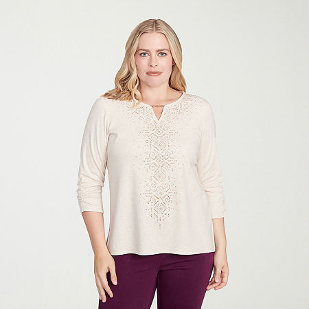 Click here for Alfred Dunner Urban Legend Womens Split Crew Neck... prices