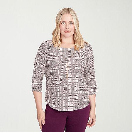 Click here for Alfred Dunner Urban Legend Womens Crew Neck 3/4 Sl... prices