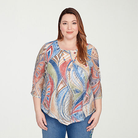 Click here for Alfred Dunner El Paso Womens Plus Round Neck 3/4 S... prices