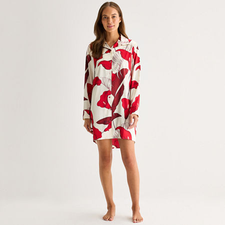 Click here for Ambrielle Womens Satin Long Sleeve Nightshirt  X-l... prices