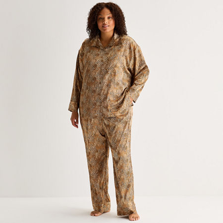 Click here for Ambrielle Womens Satin Long Sleeve 2-pc. Plus Paja... prices
