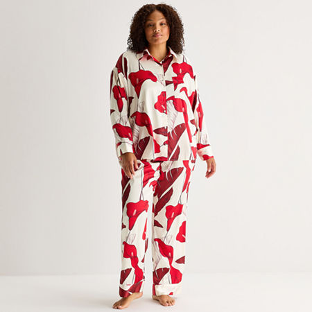 Click here for Ambrielle Womens Satin Long Sleeve 2-pc. Plus Paja... prices